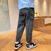 China Army Green Black Khaki Boys Twill Pants Size 110-160 High Elasticity for sale