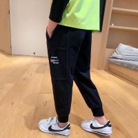 China Loose woven strap Teen Boys Clothes Black Light Grey Cotton Terry Sweatpants for sale