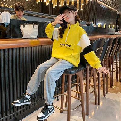 China Multi Color Stand Up Collar Sweatshirt And Jogger Set Cartoon Pattern for sale
