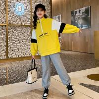 China Multi Color Stand Up Collar Sweatshirt And Jogger Set Cartoon Pattern for sale