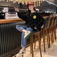China Spring Autumn Children Clothing Set Smiley Face Girls Oversized Sweatshirt for sale