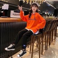 China Long Sleeves Embroidered Hoodie Children Clothing Set Velvet Thickening for sale