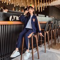 China Autumn Winter Girls Sports Children Clothing Set Outfit Stand Collar Foreign Style for sale