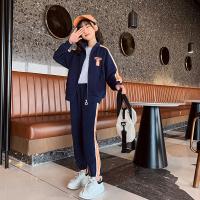 China Autumn Winter Girls Sports Children Clothing Set Outfit Stand Collar Foreign Style for sale