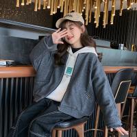 China Spring Autumn Warm Childrens Coats Pink Dark Grey Girls Zip Up Baseball Jacket for sale