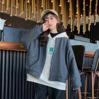 China Spring Autumn Warm Childrens Coats Pink Dark Grey Girls Zip Up Baseball Jacket for sale