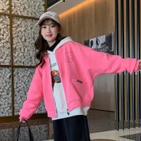 China Spring Autumn Warm Childrens Coats Pink Dark Grey Girls Zip Up Baseball Jacket for sale