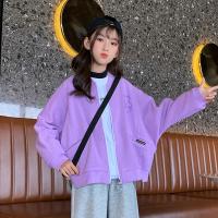 China Spring Autumn Warm Childrens Coats Pink Dark Grey Girls Zip Up Baseball Jacket for sale