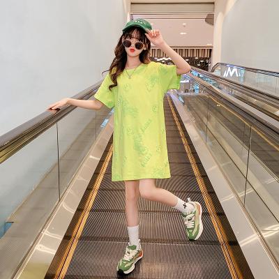 China Girls Summer Pure Cotton Long T-Shirt Skirt New Foreign Style for sale