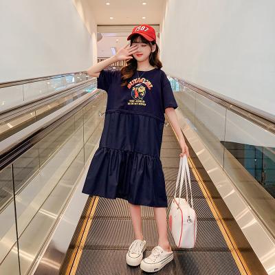 China Breathable 100% Cotton Teen Clothes Girls Fake Two Piece T Shirt for sale