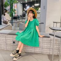 China Green Bubble Sleeve Girls Summer Dress T-Shirt Skirt New Foreign Style for sale