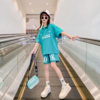 China Summer Lapel Dress Western Style Two Sets Girls Suit for sale