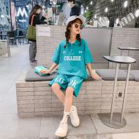 China Summer Lapel Dress Western Style Two Sets Girls Suit for sale