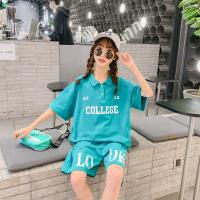 China Summer Lapel Dress Western Style Two Sets Girls Suit for sale