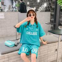 China Summer Lapel Dress Western Style Two Sets Girls Suit for sale