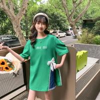 China Girls Summer Dress New Foreign Style Pure Cotton Long T-Shirt Skirt for sale