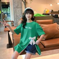 China Girls Summer Dress New Foreign Style Pure Cotton Long T-Shirt Skirt for sale