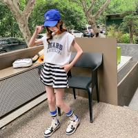 China Western Style Girls Suit Summer Lapel Stylish Summer Dress Two Sets for sale