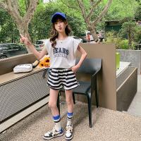 China Western Style Girls Suit Summer Lapel Stylish Summer Dress Two Sets for sale