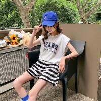 China Western Style Girls Suit Summer Lapel Stylish Summer Dress Two Sets for sale