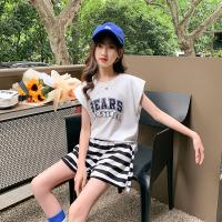 China Western Style Girls Suit Summer Lapel Stylish Summer Dress Two Sets for sale