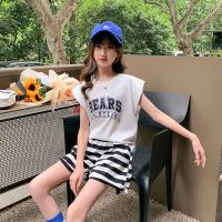China Western Style Girls Suit Summer Lapel Stylish Summer Dress Two Sets for sale
