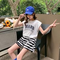 China Western Style Girls Suit Summer Lapel Stylish Summer Dress Two Sets for sale