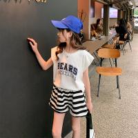 China Western Style Girls Suit Summer Lapel Stylish Summer Dress Two Sets for sale