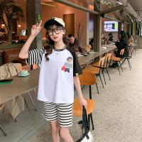 China Girls Round Collar Childrens Summer Clothes Western Fashion Summer Clothes Two Sets for sale