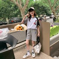 China Girls Round Collar Childrens Summer Clothes Western Fashion Summer Clothes Two Sets for sale