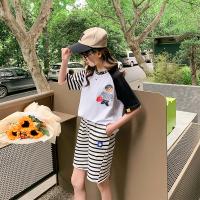 China Girls Round Collar Childrens Summer Clothes Western Fashion Summer Clothes Two Sets for sale