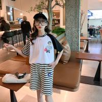 China Girls Round Collar Childrens Summer Clothes Western Fashion Summer Clothes Two Sets for sale