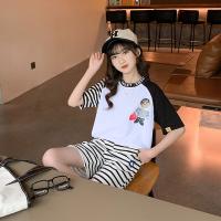 China Girls Round Collar Childrens Summer Clothes Western Fashion Summer Clothes Two Sets for sale