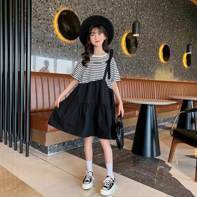 China Summer Round Collar T-Shirt Net Gauze Skirt Two Sets Girls Suit for sale
