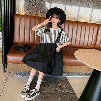 China Summer Round Collar T-Shirt Net Gauze Skirt Two Sets Girls Suit for sale