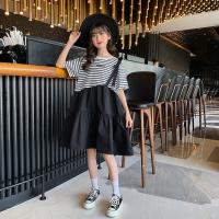 China Summer Round Collar T-Shirt Net Gauze Skirt Two Sets Girls Suit for sale