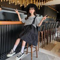 China Summer Round Collar T-Shirt Net Gauze Skirt Two Sets Girls Suit for sale
