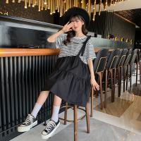 China Summer Round Collar T-Shirt Net Gauze Skirt Two Sets Girls Suit for sale