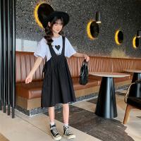 China Girls Suit Summer Round Collar T-Shirt Net Gauze Skirt Fashionable Two Sets for sale