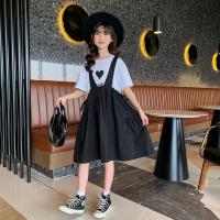 China Girls Suit Summer Round Collar T-Shirt Net Gauze Skirt Fashionable Two Sets for sale