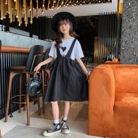 China Girls Suit Summer Round Collar T-Shirt Net Gauze Skirt Fashionable Two Sets for sale