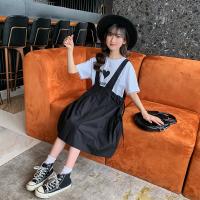China Girls Suit Summer Round Collar T-Shirt Net Gauze Skirt Fashionable Two Sets for sale