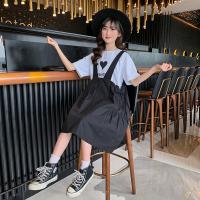 China Girls Suit Summer Round Collar T-Shirt Net Gauze Skirt Fashionable Two Sets for sale