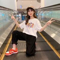China White Girls Summer Pure Cotton Long T-Shirt New Foreign Style for sale