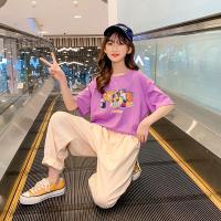 China White Girls Summer Pure Cotton Long T-Shirt New Foreign Style for sale