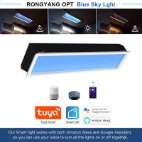 China 1200x300mm Artificial LED Skylight Ceiling Panel 100W 5500 Lumen Dynamic Daylight Simulation for sale