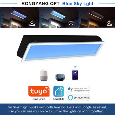 China 1200x300mm Artificial LED Skylight Ceiling Panel 100W 5500 Lumen Dynamic Daylight Simulation for sale