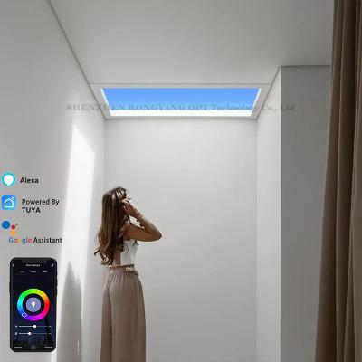 China CRI 90 50W Artificial Skylight Panel 1200x600mm with 2700K-6500K Color Changing Virtual Sunlight for sale