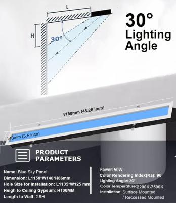 China 40W LED Ceiling Panel Light 100-240V AC Simulated Natural Sky Blue Light 2000LM for sale