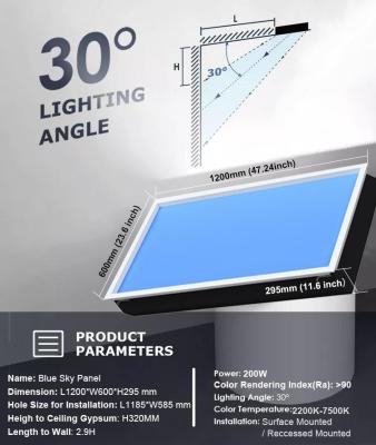 China AC 100-240V LED Ceiling Panel Light 4000 Lumens 150W with App Remote Control for Schools Hospitals Offices for sale